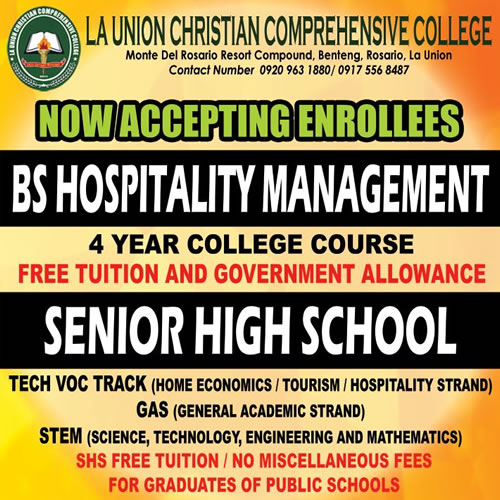 Courses Offered - La Union Christian Comprehensive College